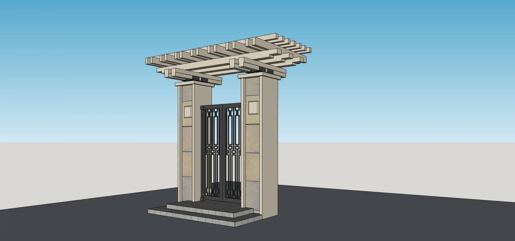门亭su模型下载-光辉城市