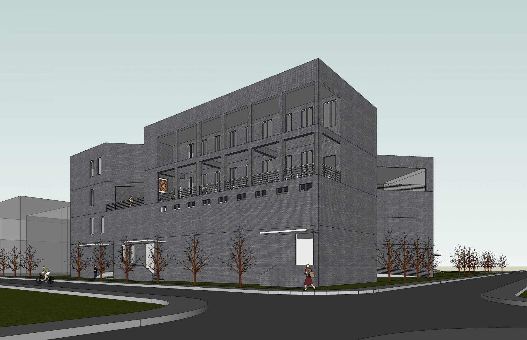 图书馆su模型下载-光辉城市