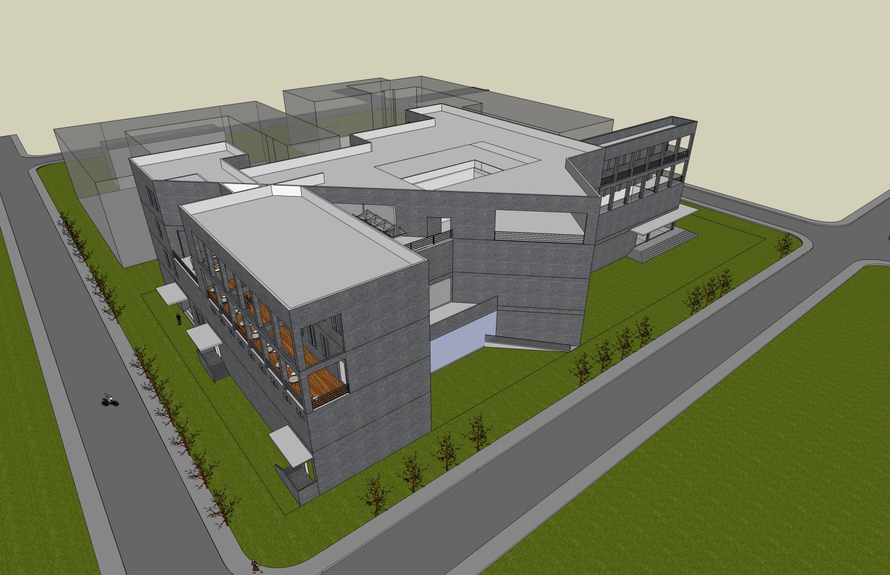 图书馆su模型下载-光辉城市