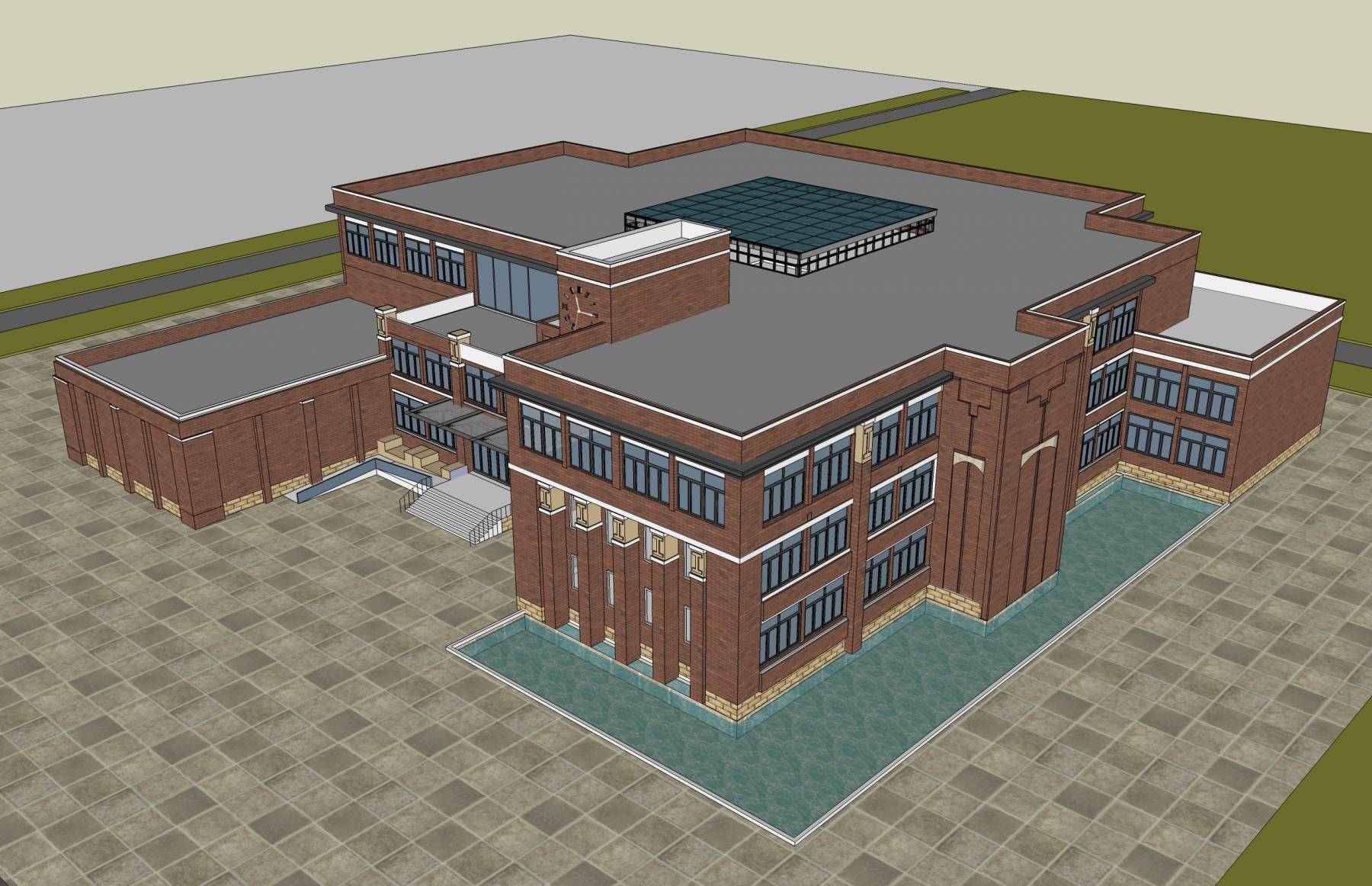 图书馆su模型下载-光辉城市