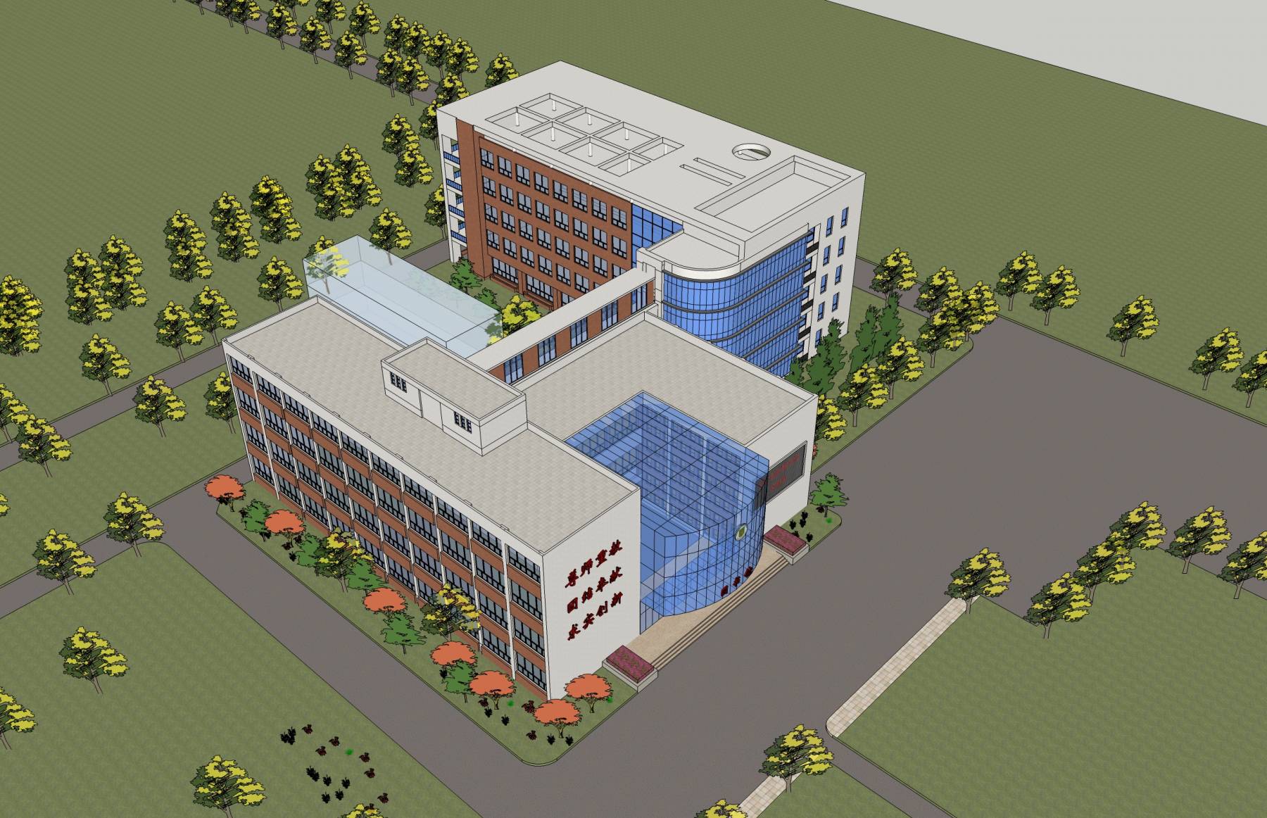 图书馆su模型下载-光辉城市